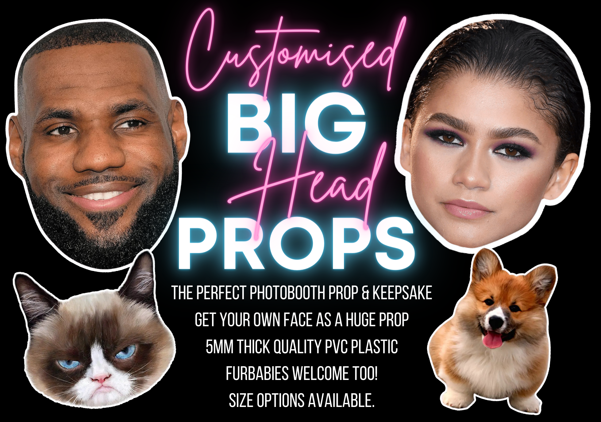 Big Head Props - Cherish Photobooth